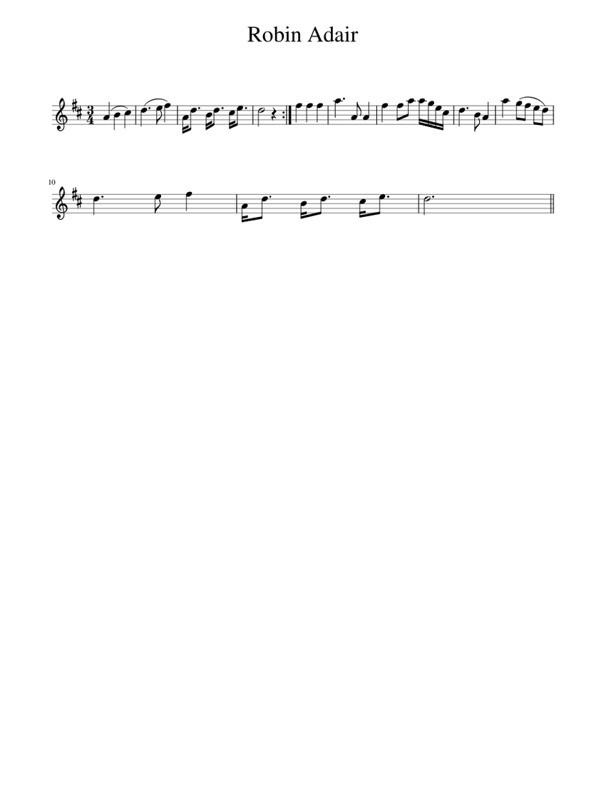 Robin Adair Sheet music for Piano (Solo) | Musescore.com