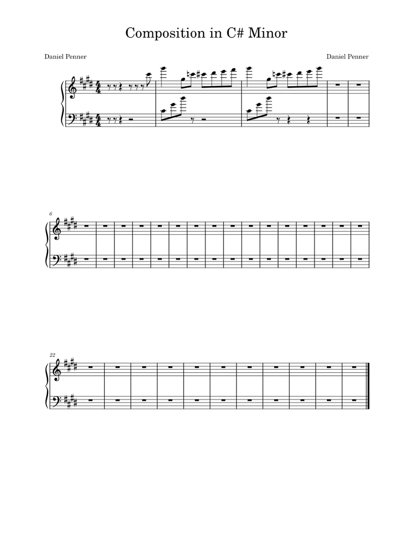 Composition in C# Minor Sheet music for Piano (Solo) | Musescore.com