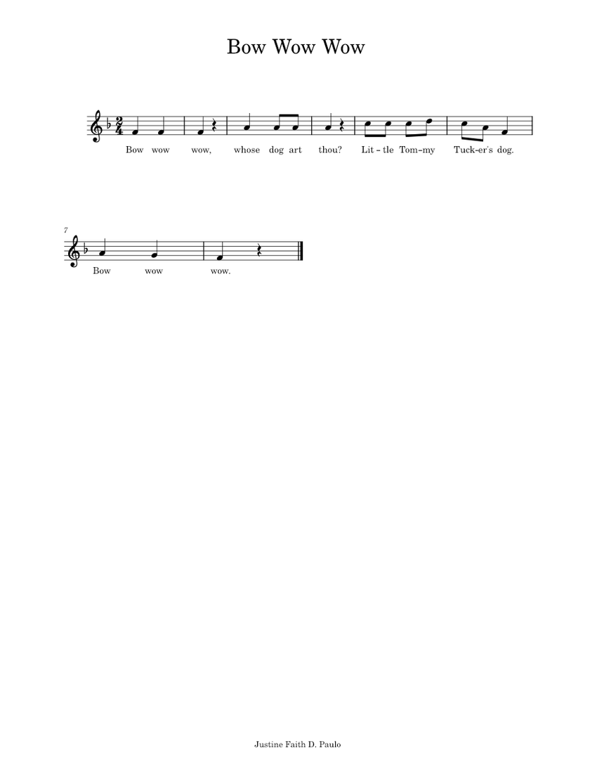 Bow wow wow – Misc tunes Sheet music for Piano (Solo) Easy | Musescore.com