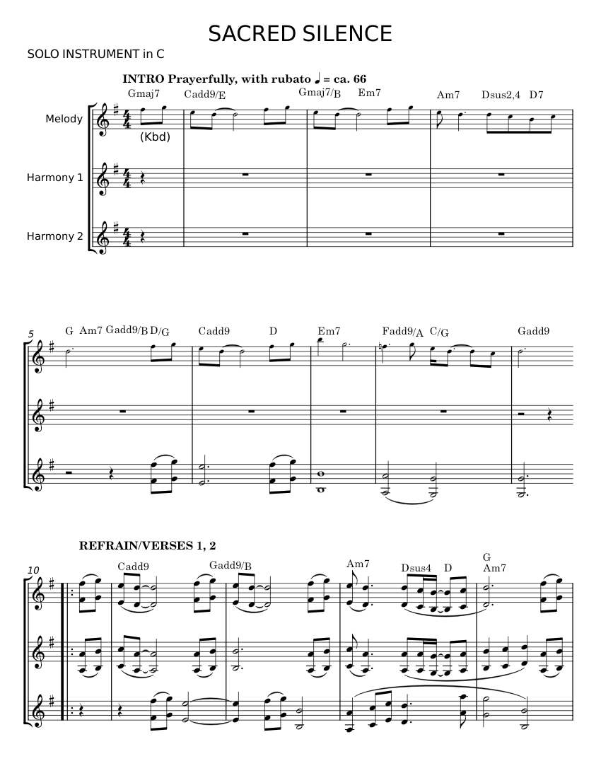 Sacred silence - Tom Booth Sheet music for Piano (Mixed Trio ...