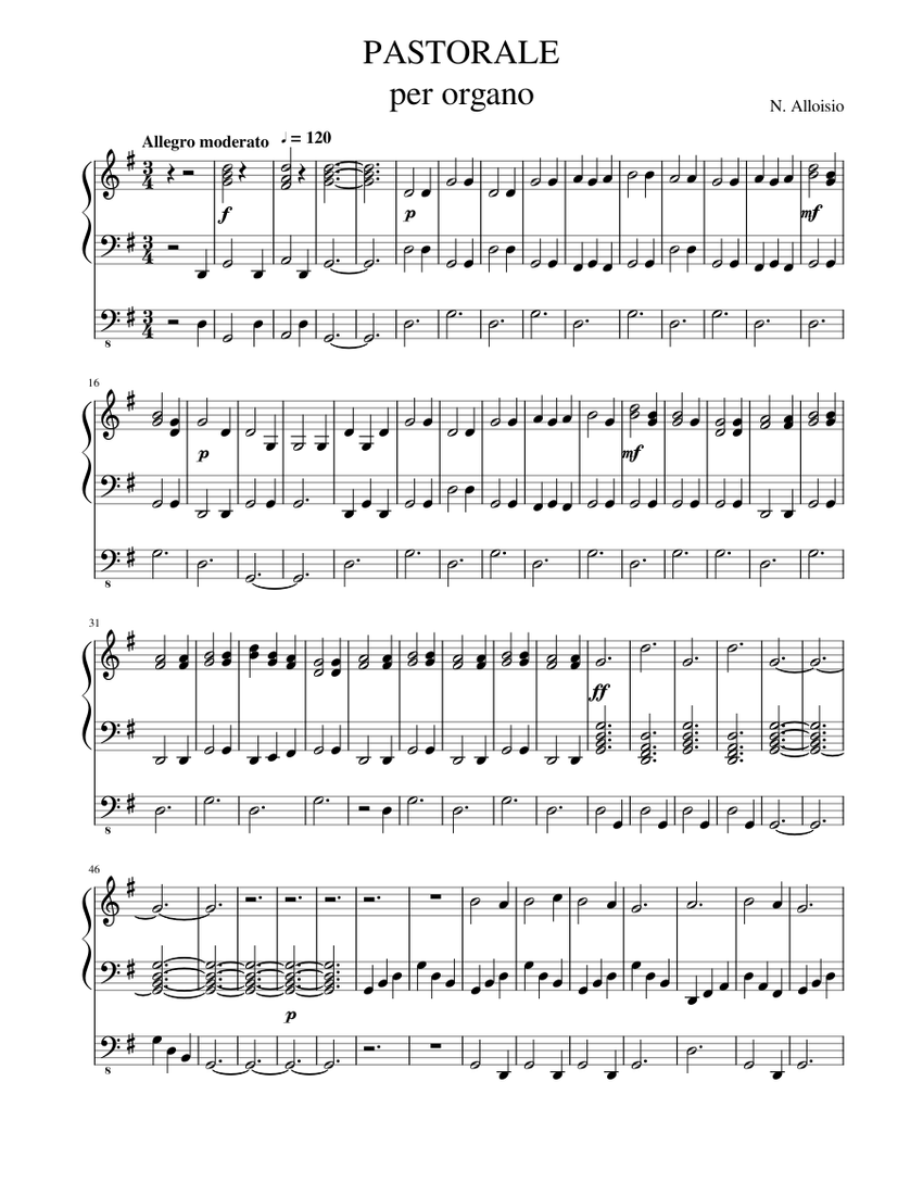Pastorale per Organo Sheet music for Organ (Solo) | Musescore.com