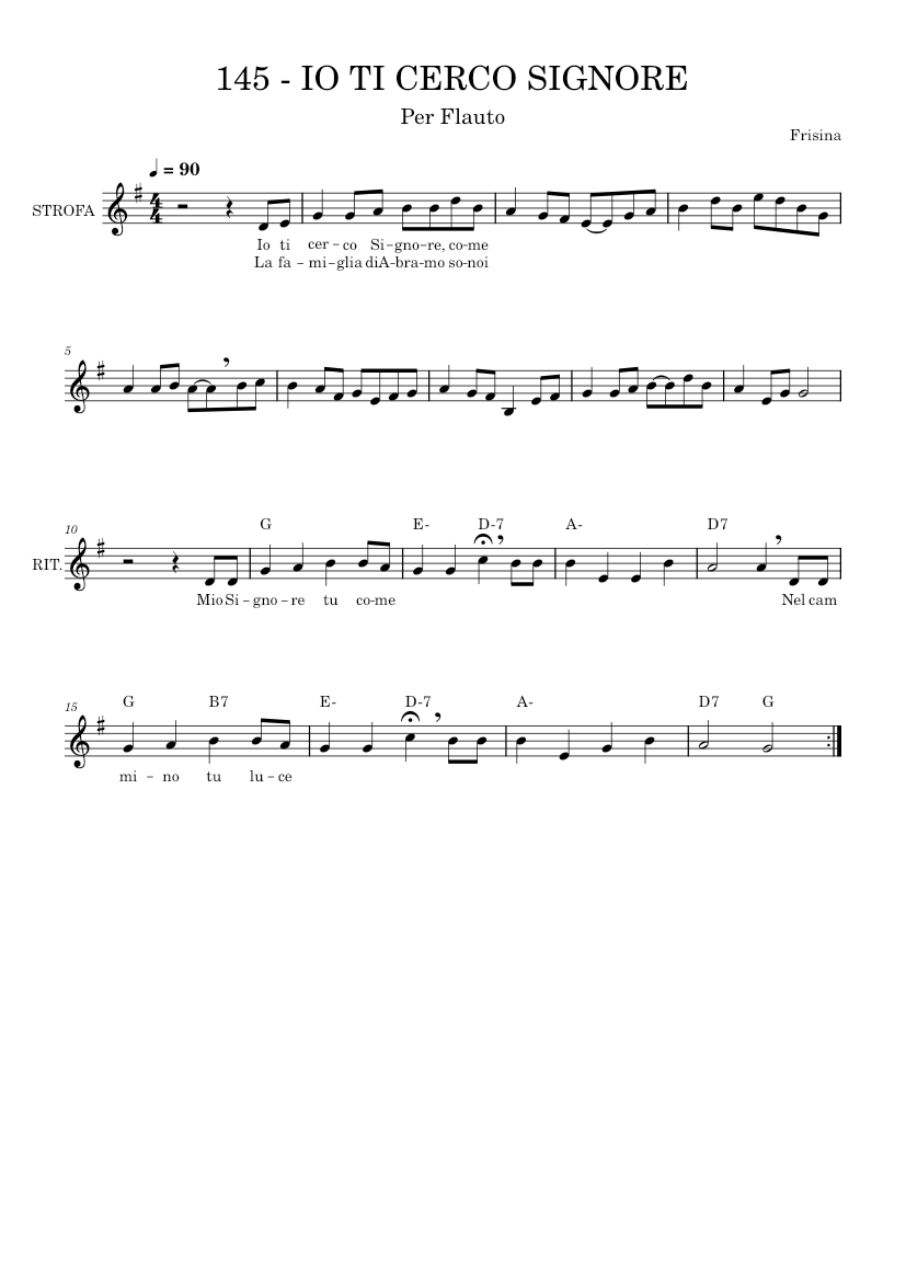 Io ti cerco Signore – Marco Frisina 145 - IO TI CERCO SIGNORE Sheet ...