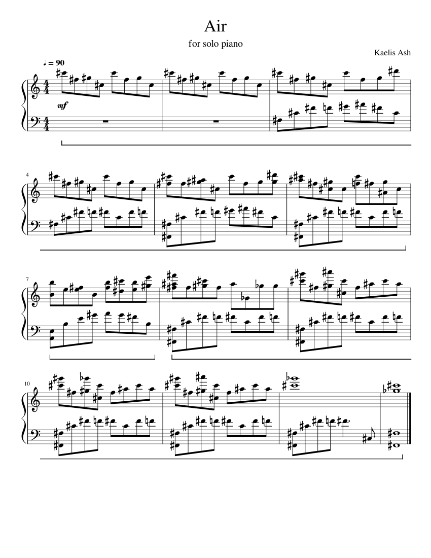 Air - for solo piano Sheet music for Piano (Solo) Easy | Musescore.com