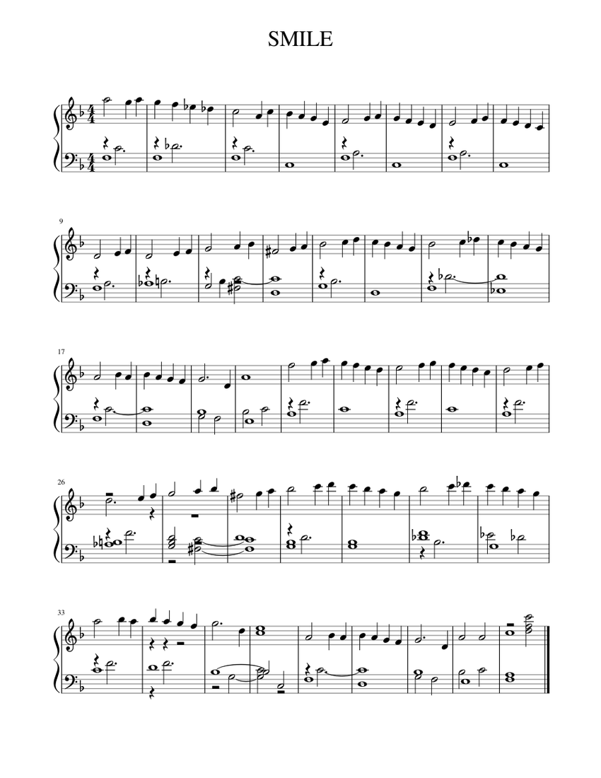 SMILE Sheet music for Piano (Solo) | Musescore.com