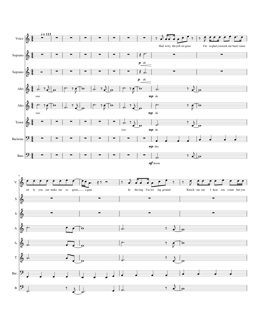 Andra Day - Mistakes (A Cappella) - Solo + SSAATBB Sheet music for ...