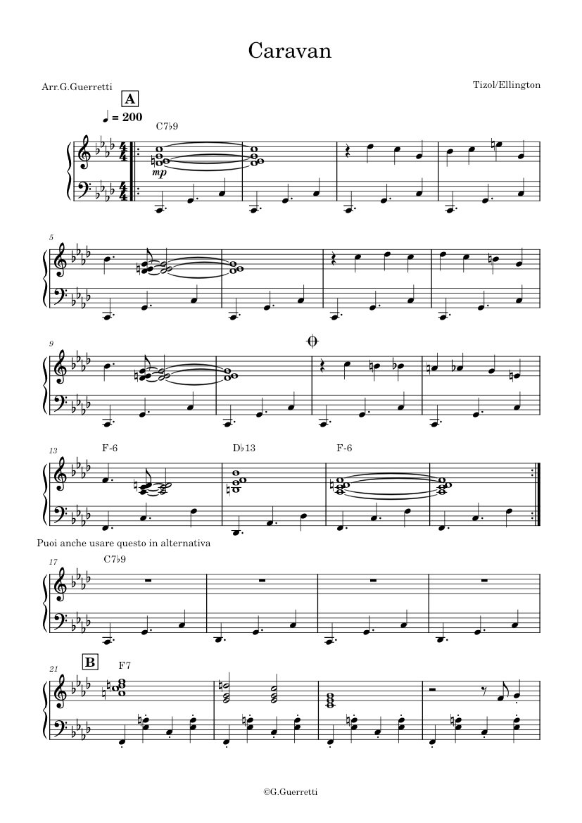 Caravan – Duke Ellington, Irving Mills & Juan Tizol Caravan 2 Sheet ...