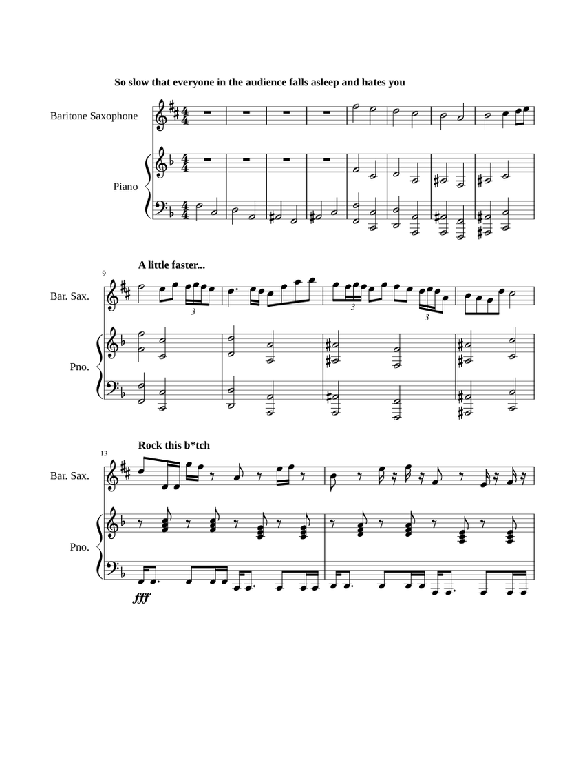 Canon Rock Sheet music for Piano, Saxophone (Baritone) (Solo) | Musescore.com