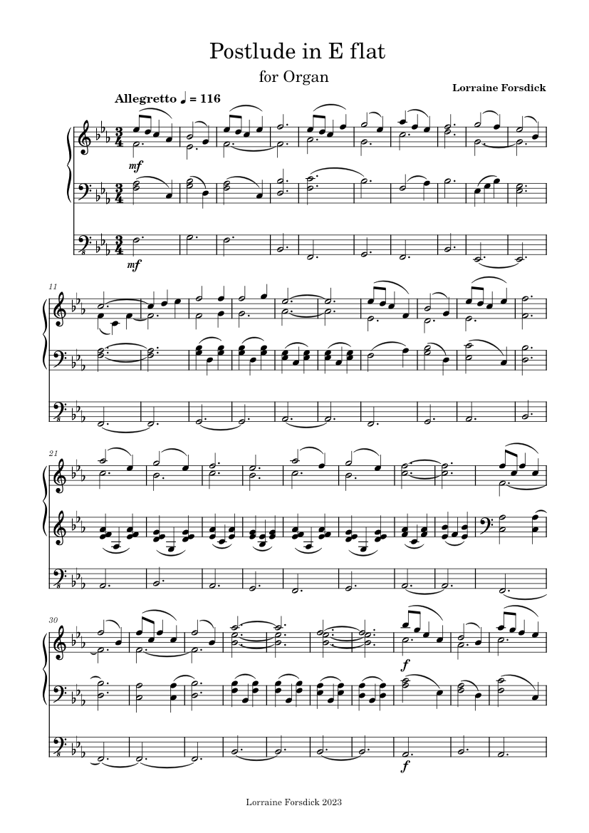 Postlude in E Flat Sheet music for Organ (Solo) | Musescore.com