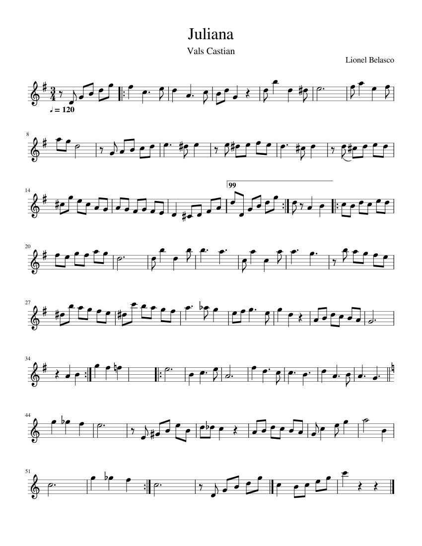 Juliana Sheet music for Voice (other) (Solo) | Musescore.com