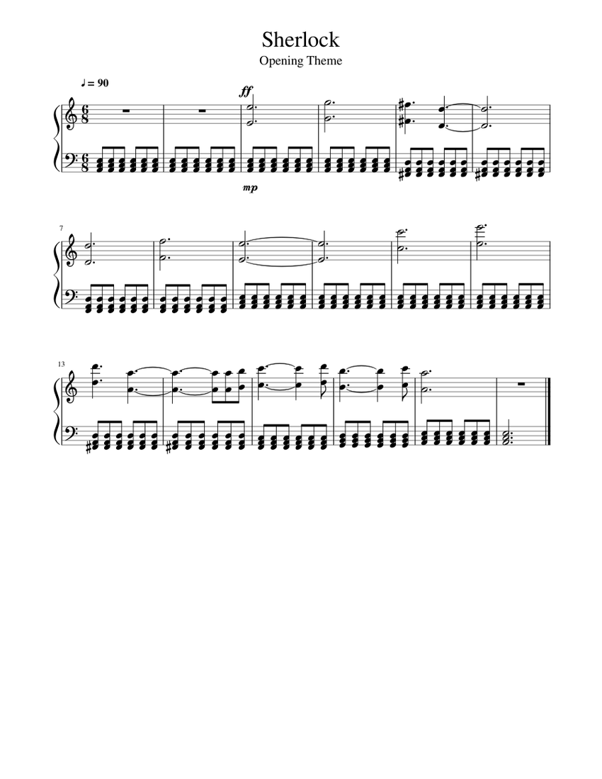 Sherlock Opening Theme Sheet music for Piano (Solo) | Download and ...