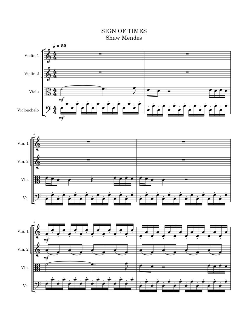 Sign of the Times – Harry Styles Sheet Music for Violin, Viola, Cello ...