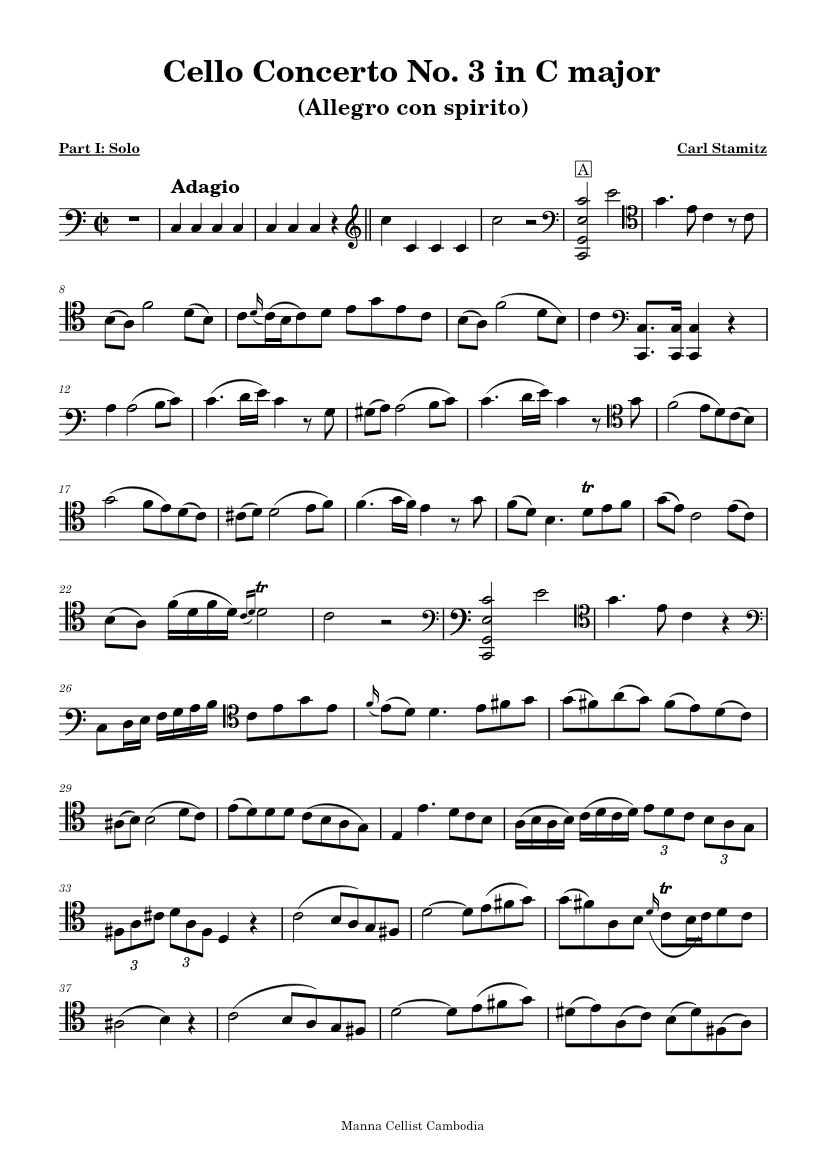Concerto for Cello No. 3 in C Major – Carl Philipp Stamitz (2. Part 1 l ...