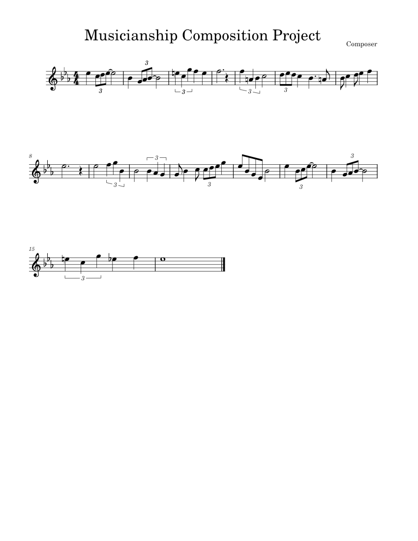 Musicianship Composition Project Sheet music for Piano (Solo) Easy ...