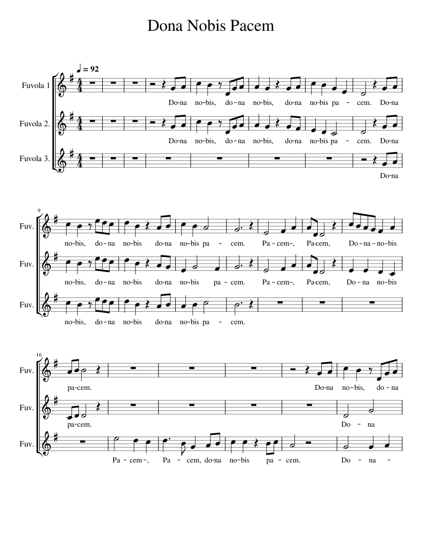 Dona nobis pacem – Misc Traditional Dona Nobis Pacem trio Sheet music ...