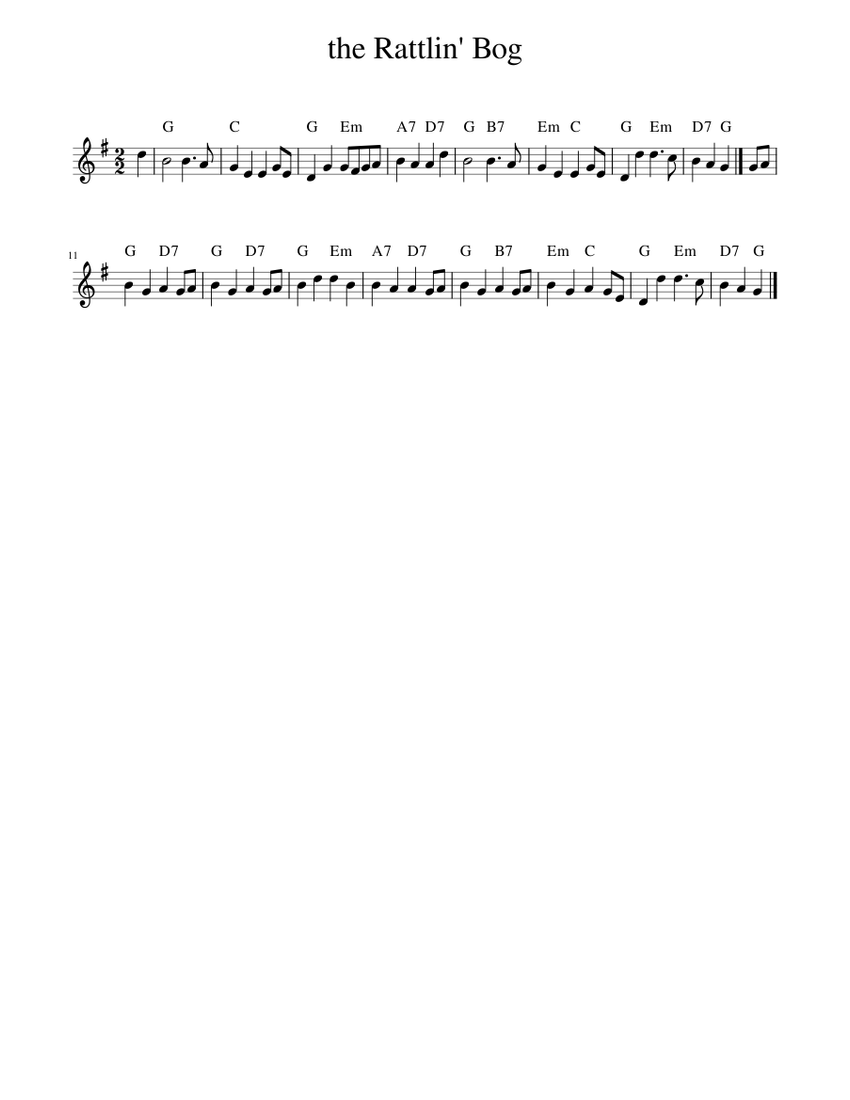 the Rattlin' Bog Sheet music for Piano (Solo) Easy | Musescore.com