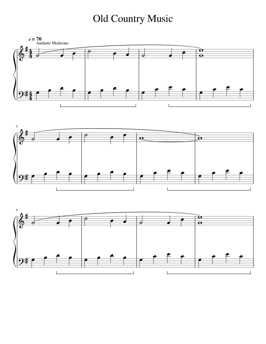 Old Country Music Sheet music for Piano (Solo) Easy | Musescore.com