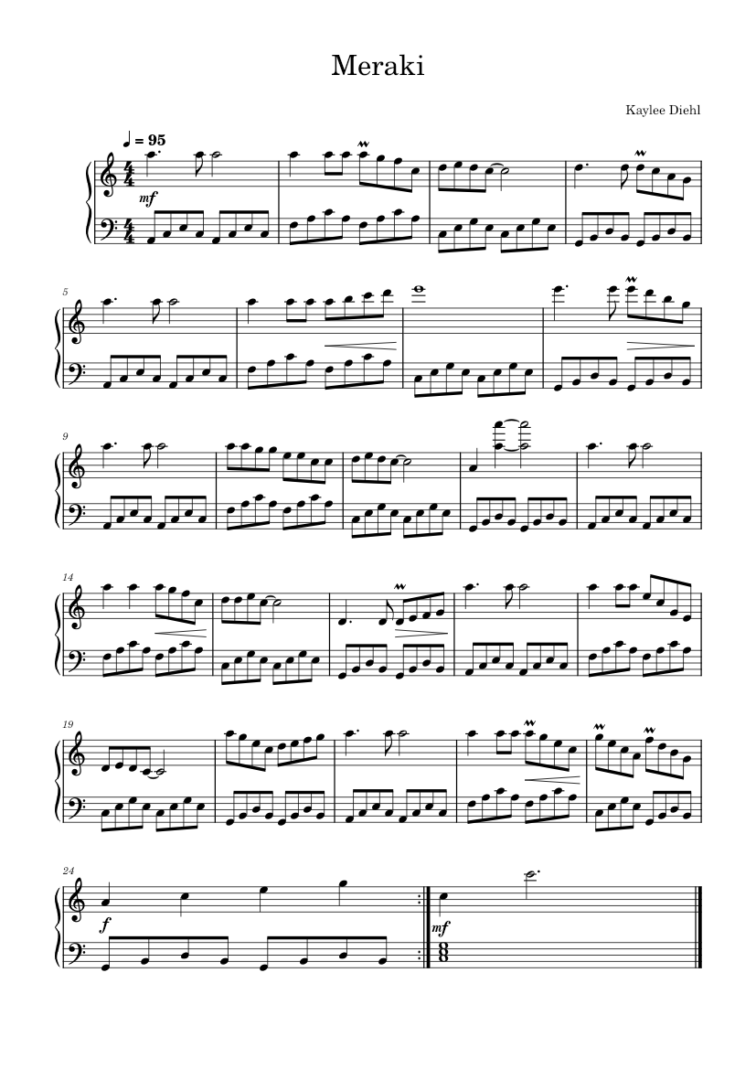 Meraki Sheet music for Piano (Solo) Easy | Musescore.com