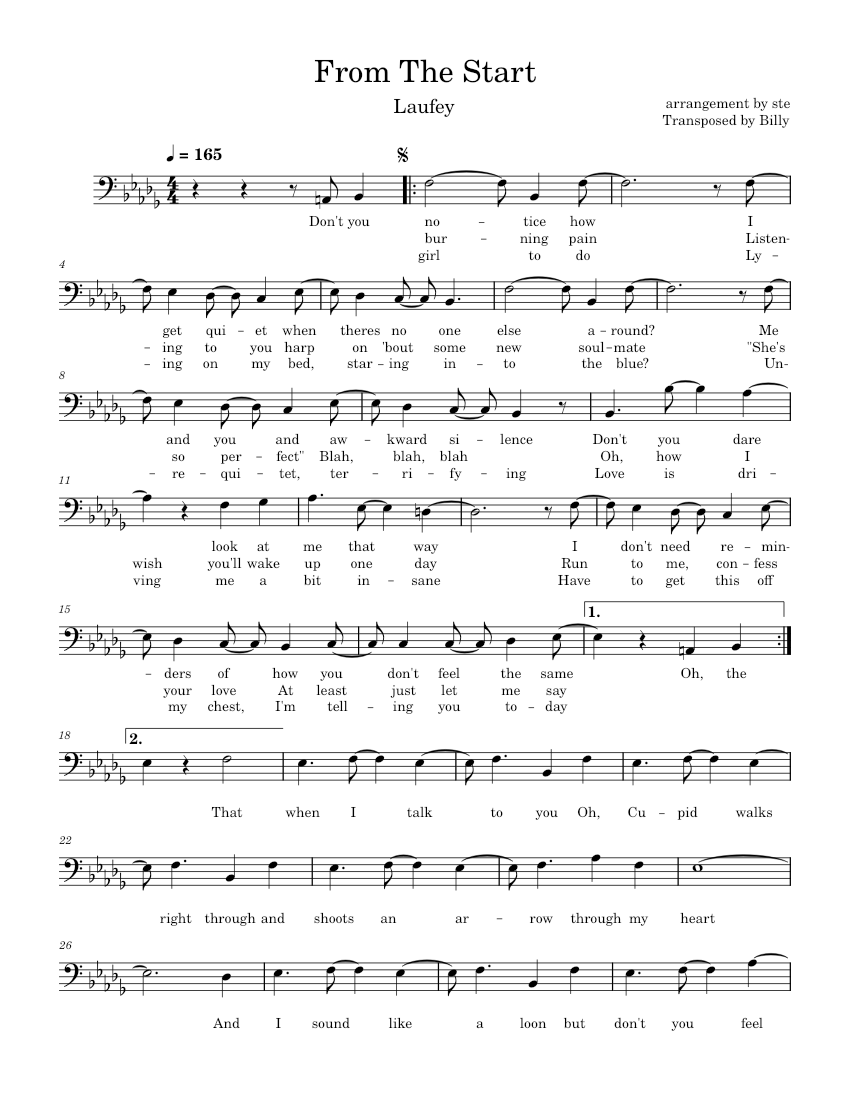 From The Start – Laufey From The Start - Laufey (Euphonium) Sheet Music ...