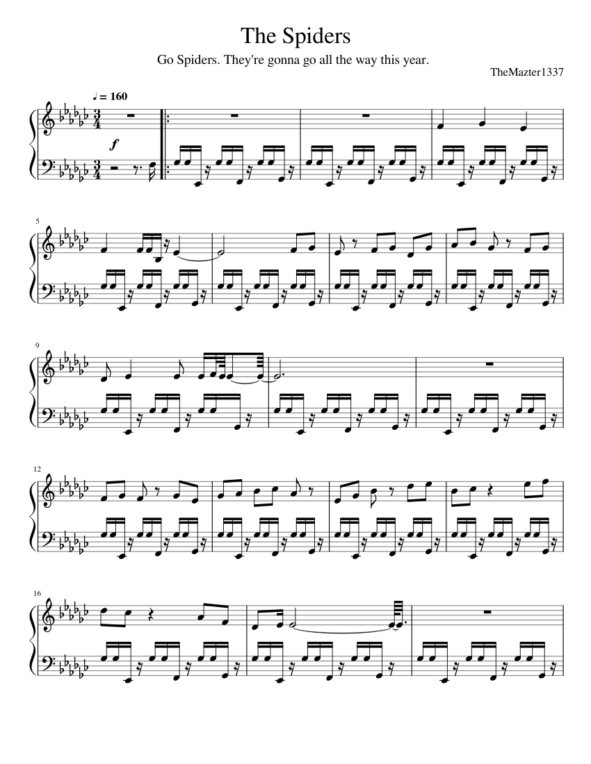 The Spiders Sheet music for Piano (Solo) | Musescore.com
