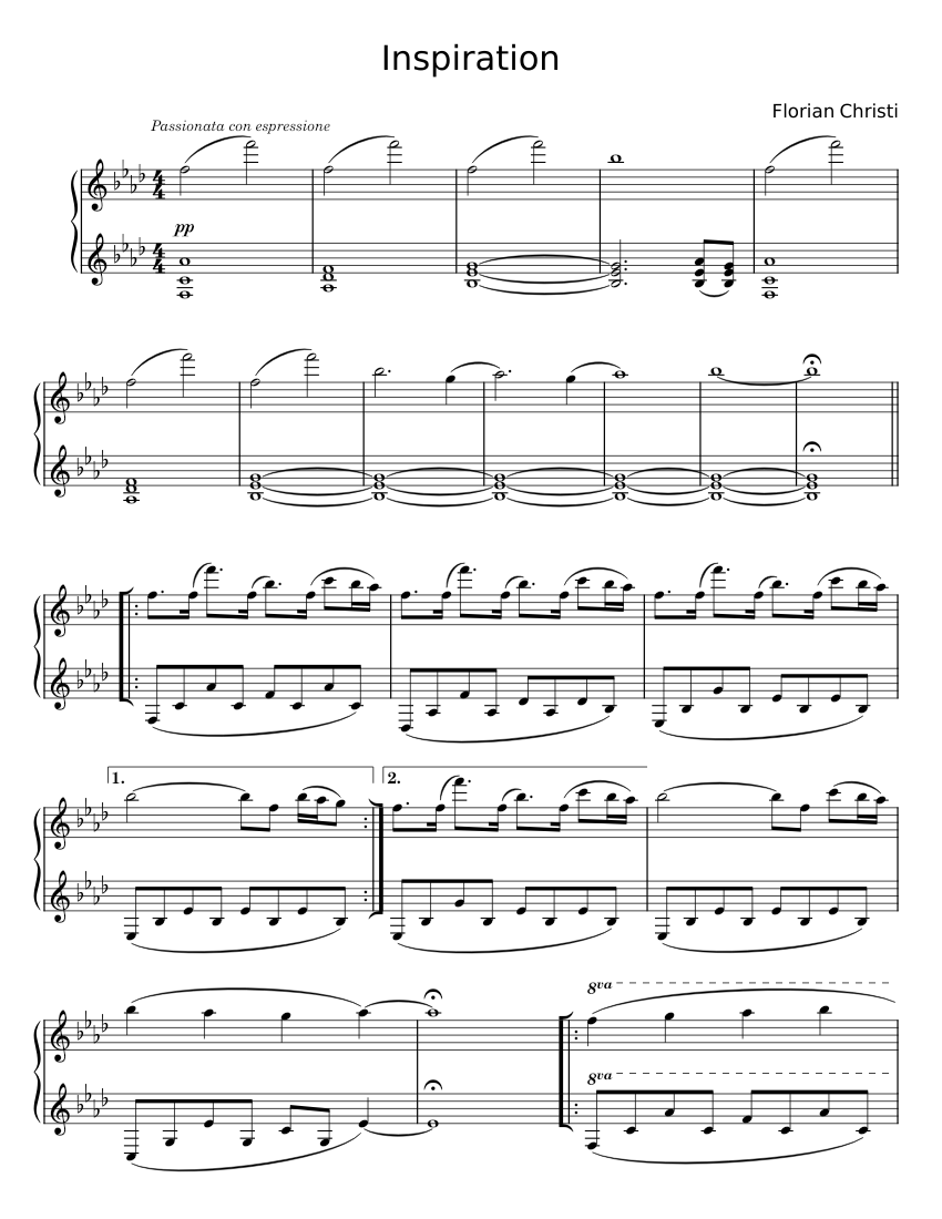 Inspiration - Florian Christl Sheet music for Piano (Solo) | Musescore.com