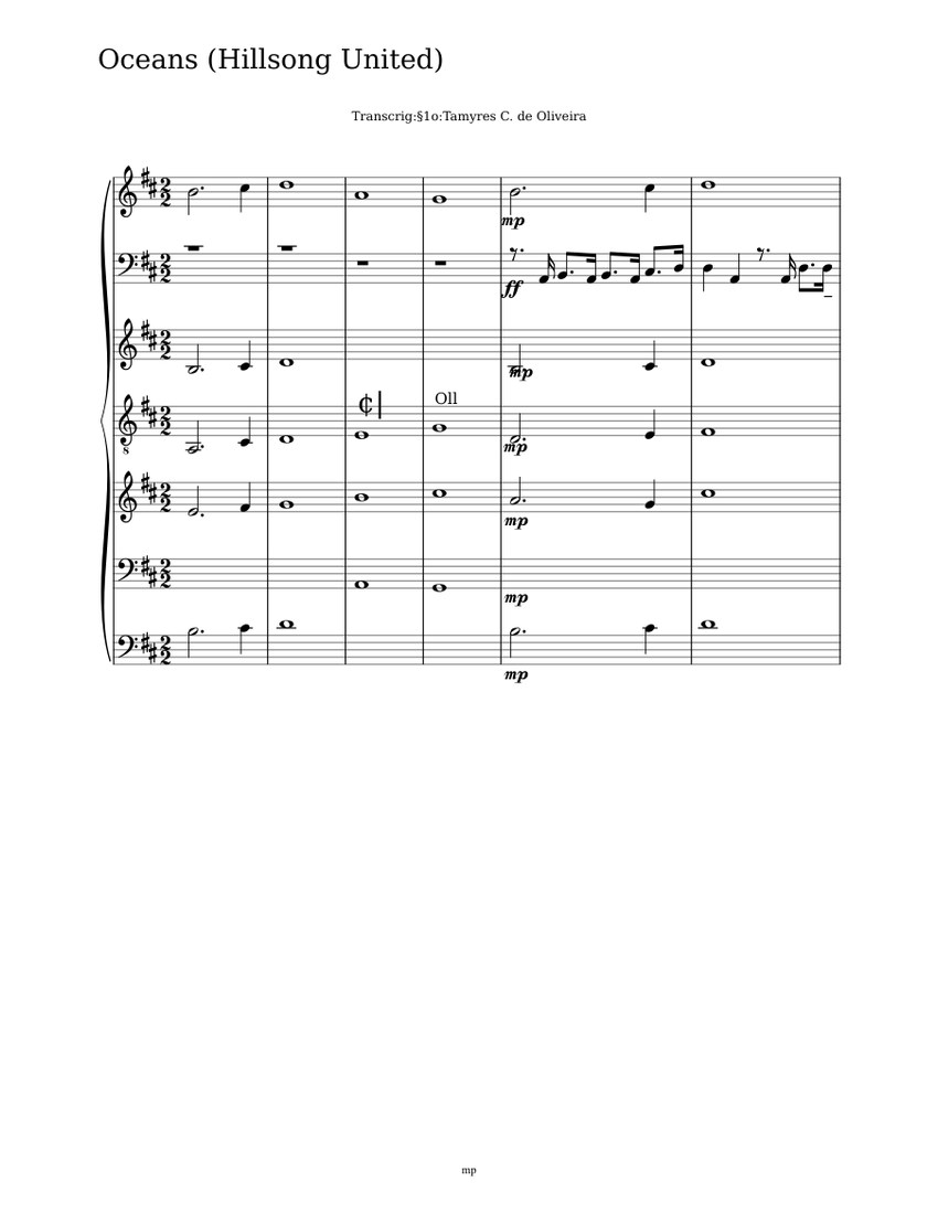 Oceans-Hillsong United Sheet music for Piano (Solo) | Musescore.com