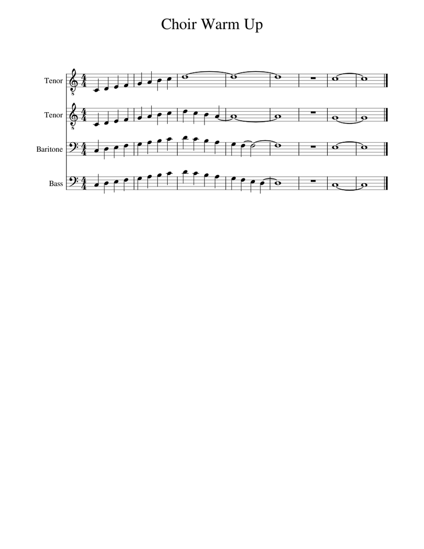 Choir_Warm_Up Sheet music for Tenor, Bass voice, Baritone (Choral ...