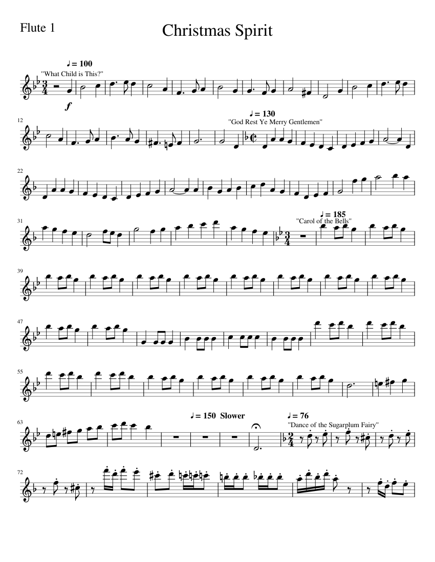 Christmas Spirit Flute 1 Sheet music for Flute (Solo) | Musescore.com