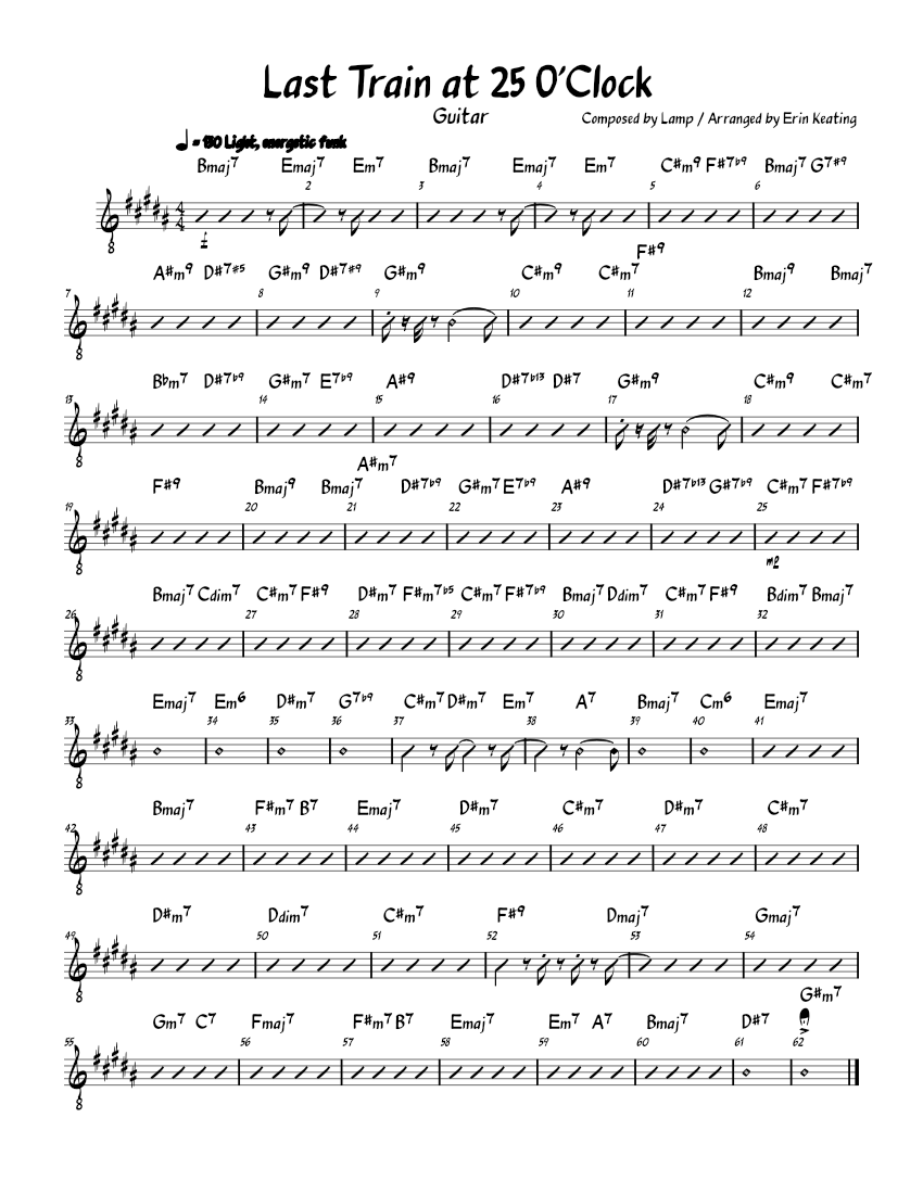 Last Train At 25 O'clock – Lamp - Guitar Sheet Music with Chords for ...