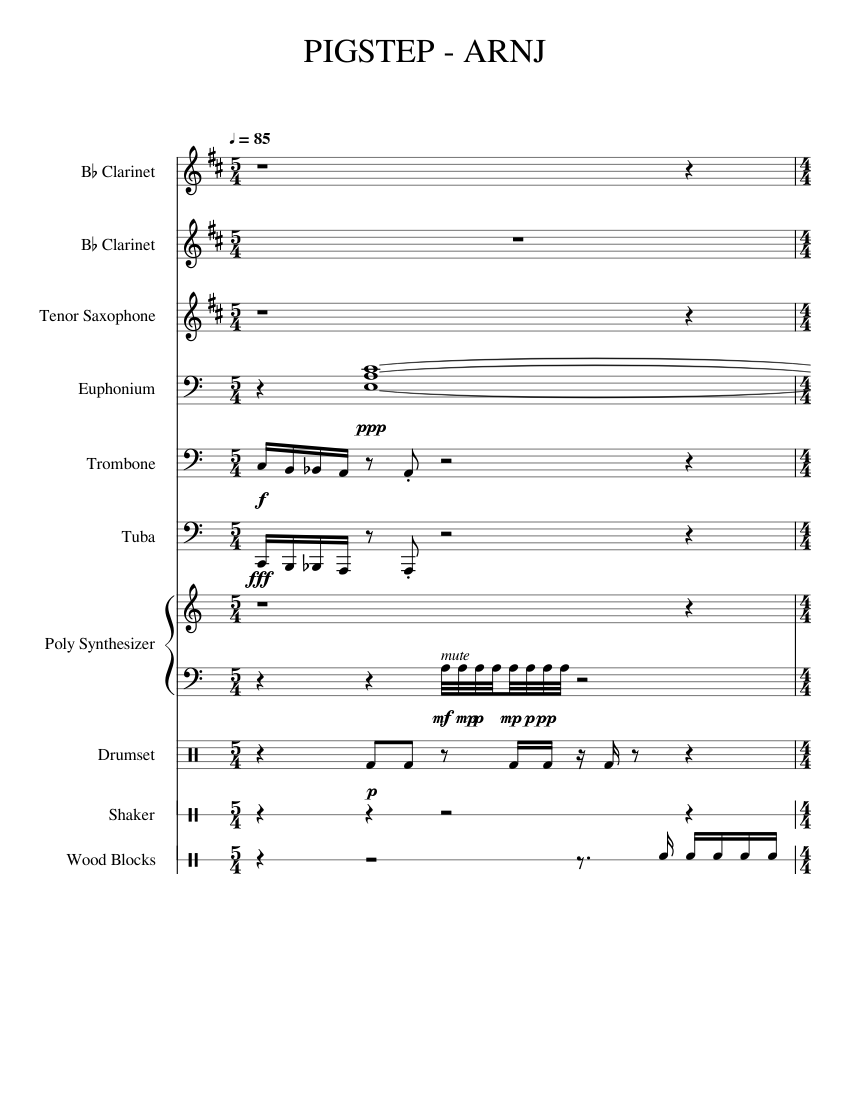 PIGSTEP - ARNJ Cover Sheet music for Trombone, Euphonium, Tuba ...