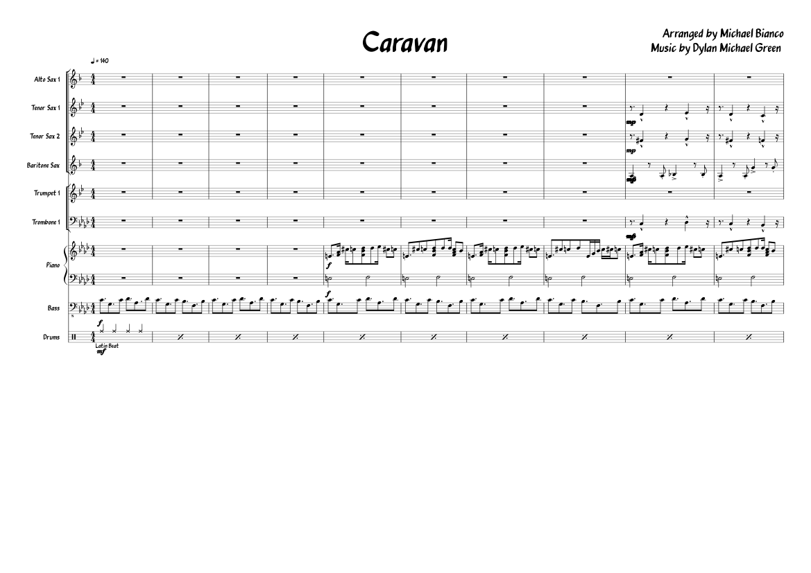 Caravan Sheet music for Piano, Trombone, Saxophone alto, Saxophone ...