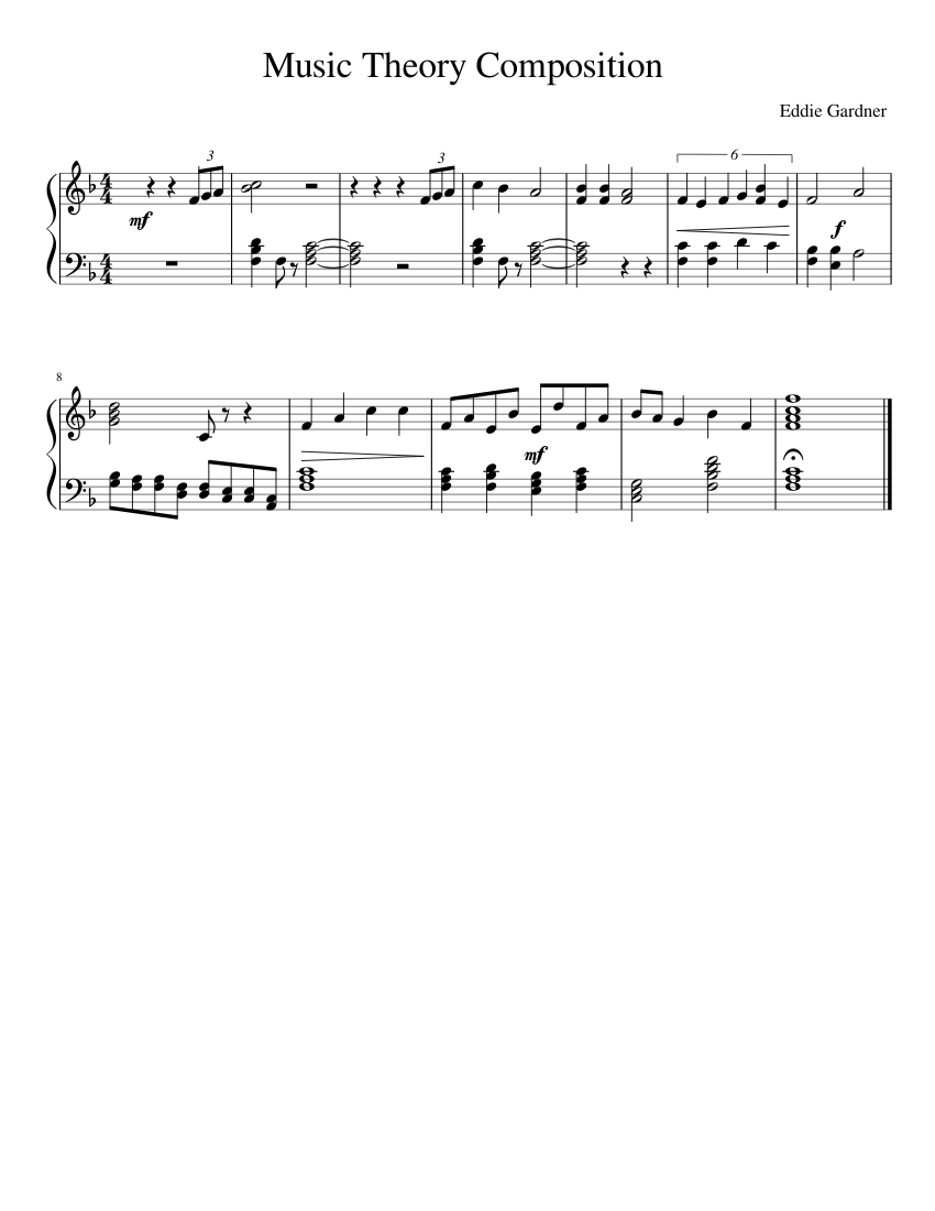 Music Theory Composition Sheet music for Piano (Solo) | Musescore.com
