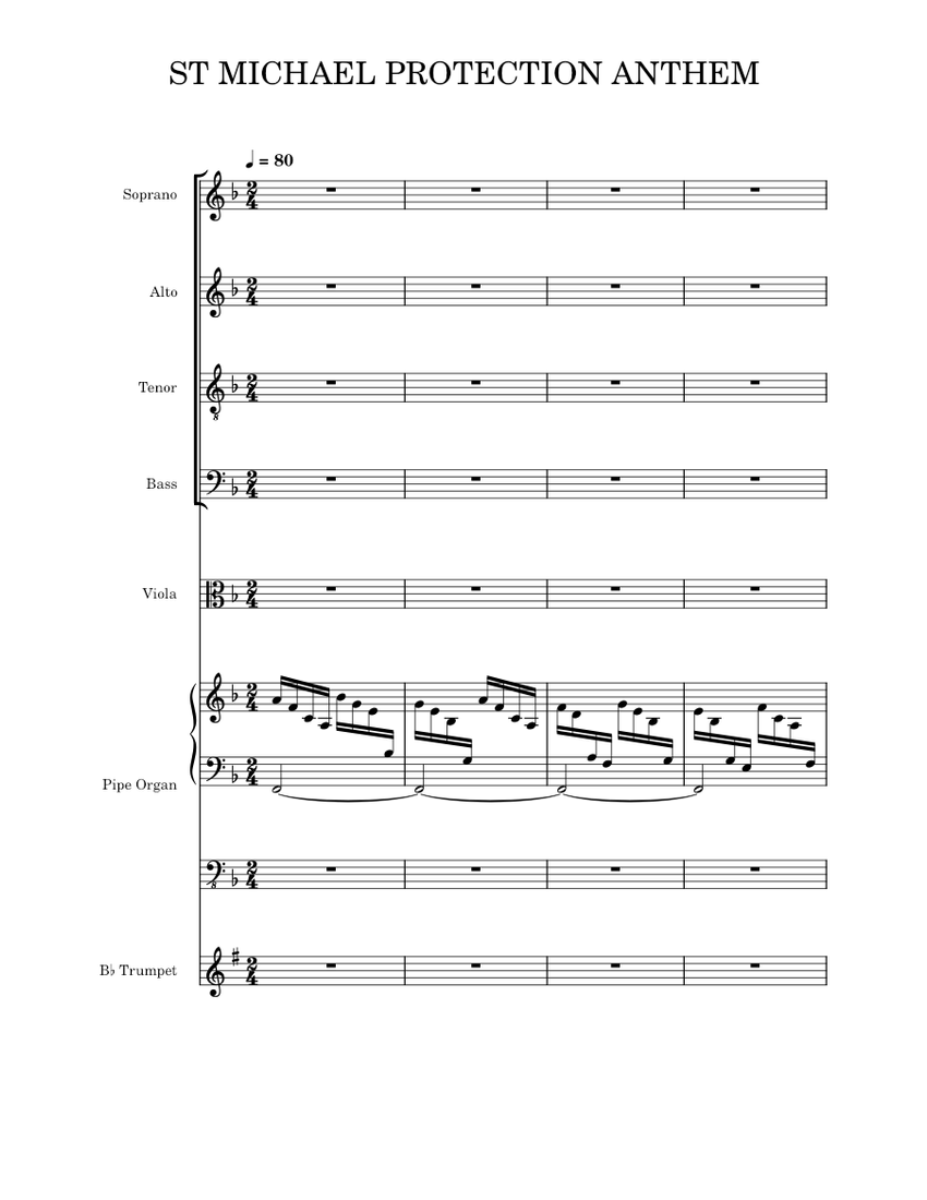 ST MICHAEL'S PROTECTION ANTHEM draft score Sheet music for Soprano ...