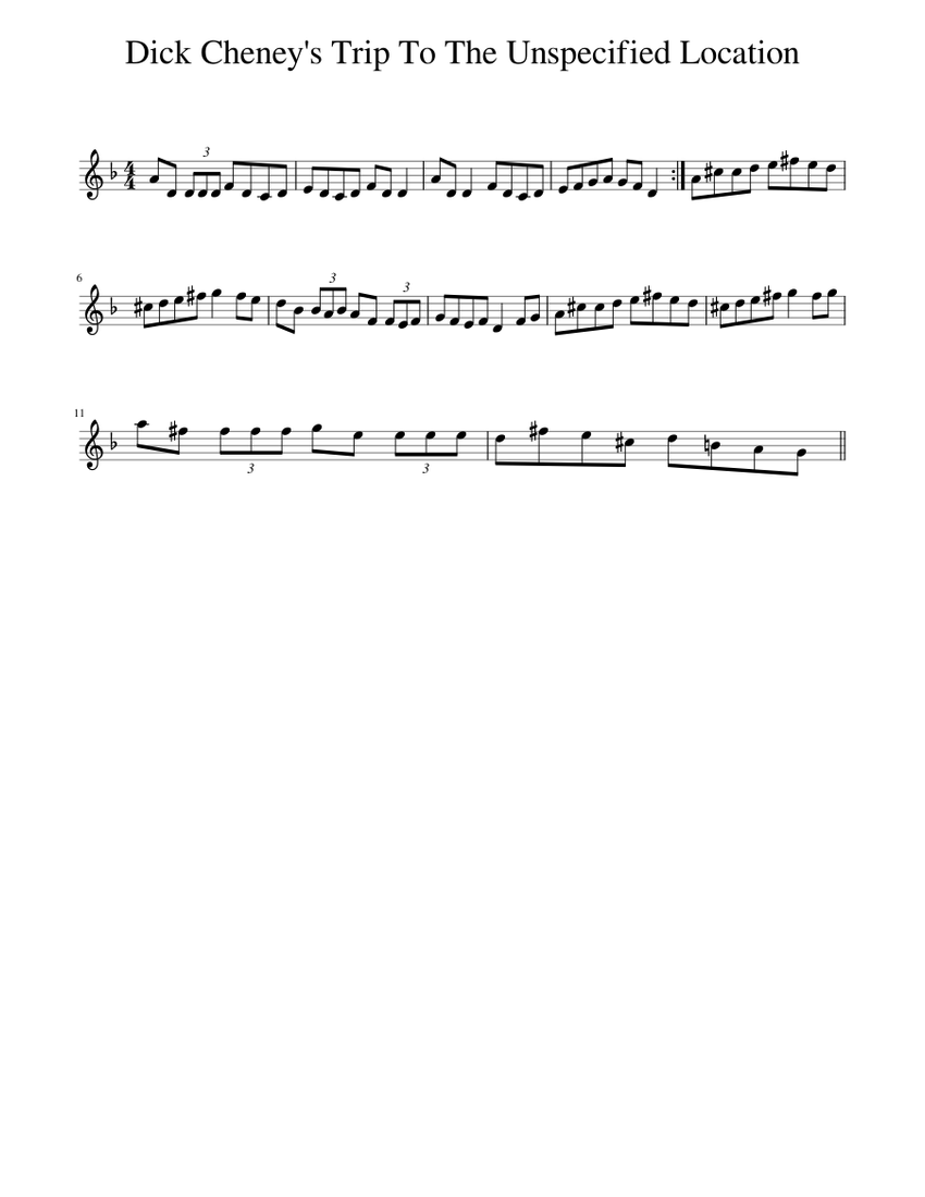 Dick Cheney's Trip To The Unspecified Location Sheet music for Piano ...