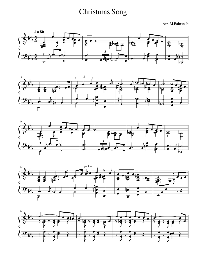 The Christmas Song Sheet music for Piano (Solo) | Musescore.com