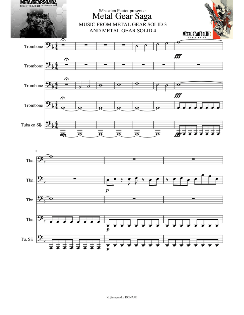 Metal Gear Saga Sheet music for Trombone, Tuba (Mixed Quintet ...