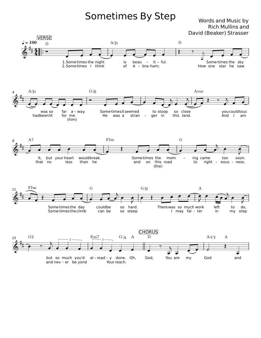 Sometimes by step - Rich Mullins Sheet music for Synthesizer (Solo ...