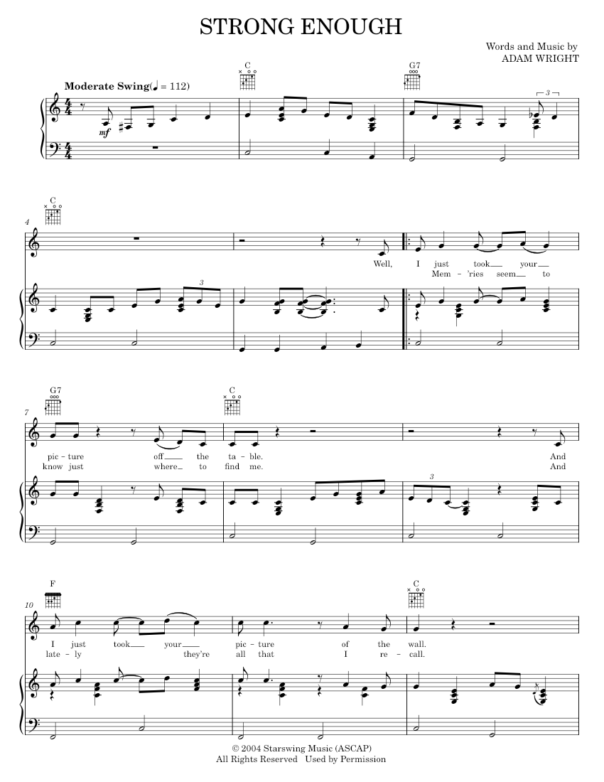 Play Official version of Strong enough sheet music by Alan Jackson for ...