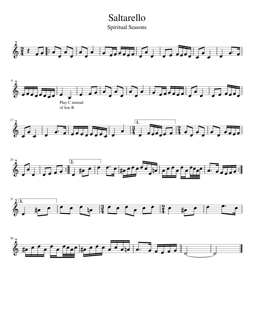 Saltarello Sheet music for Recorder (Solo) | Musescore.com