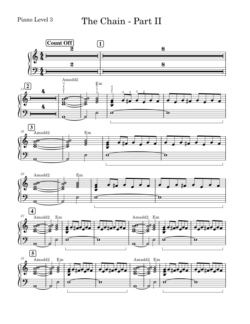The Chain Part II-Piano_Level_3 Sheet music for Piano (Solo) Easy ...