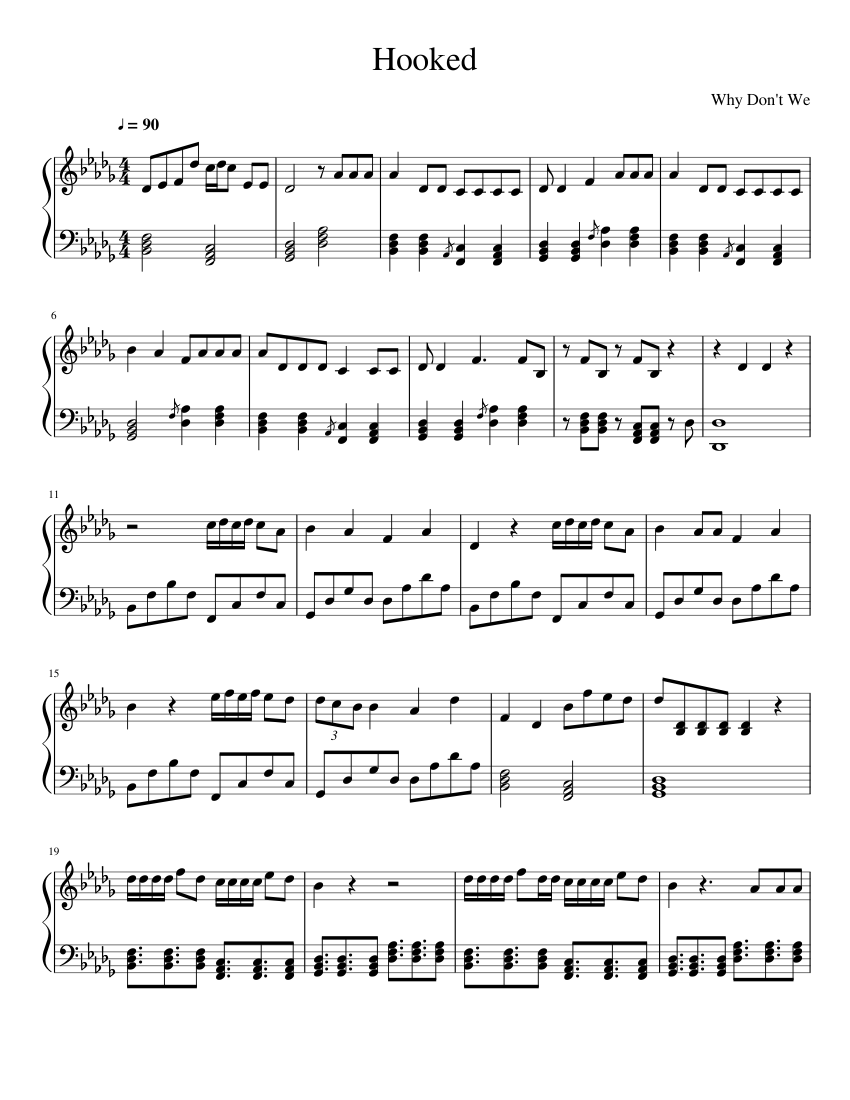 Hooked Sheet Music for Piano (Solo) | MuseScore.com