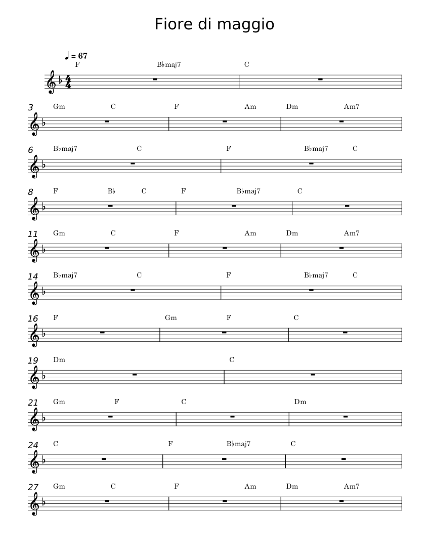 Fiore di maggio Sheet music for Piano (Solo) Easy | Musescore.com