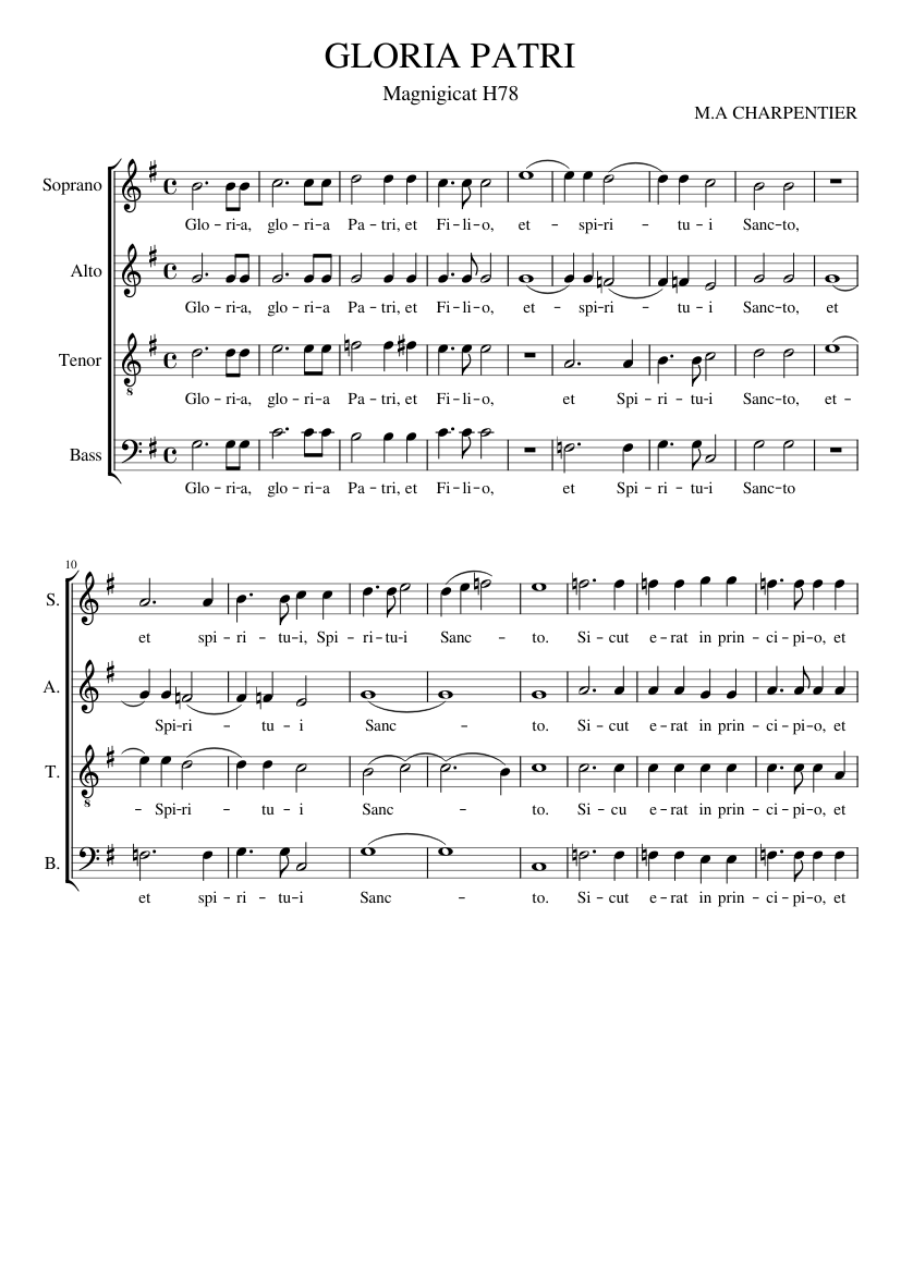 Gloria Patri - Extrait du Magnificat H78 GLORIA PATRI- Extrait ...