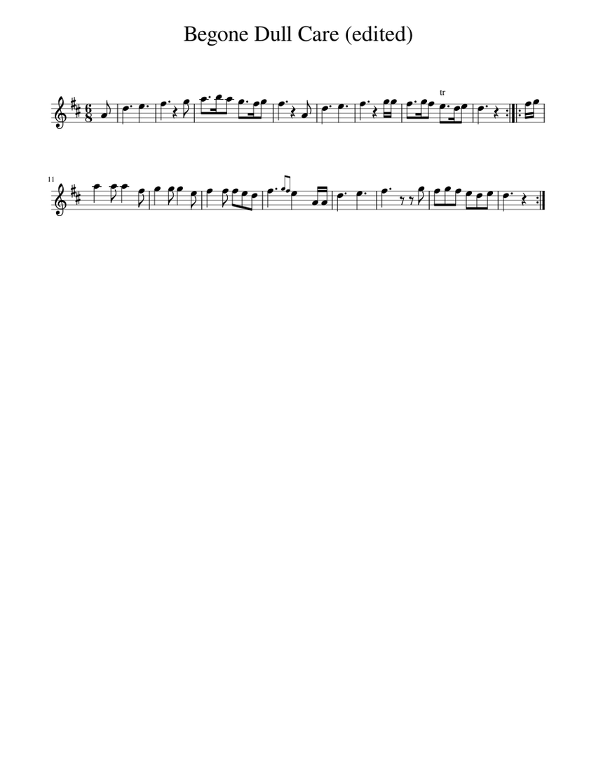 Begone Dull Care (edited) Sheet music for Piano (Solo) | Musescore.com