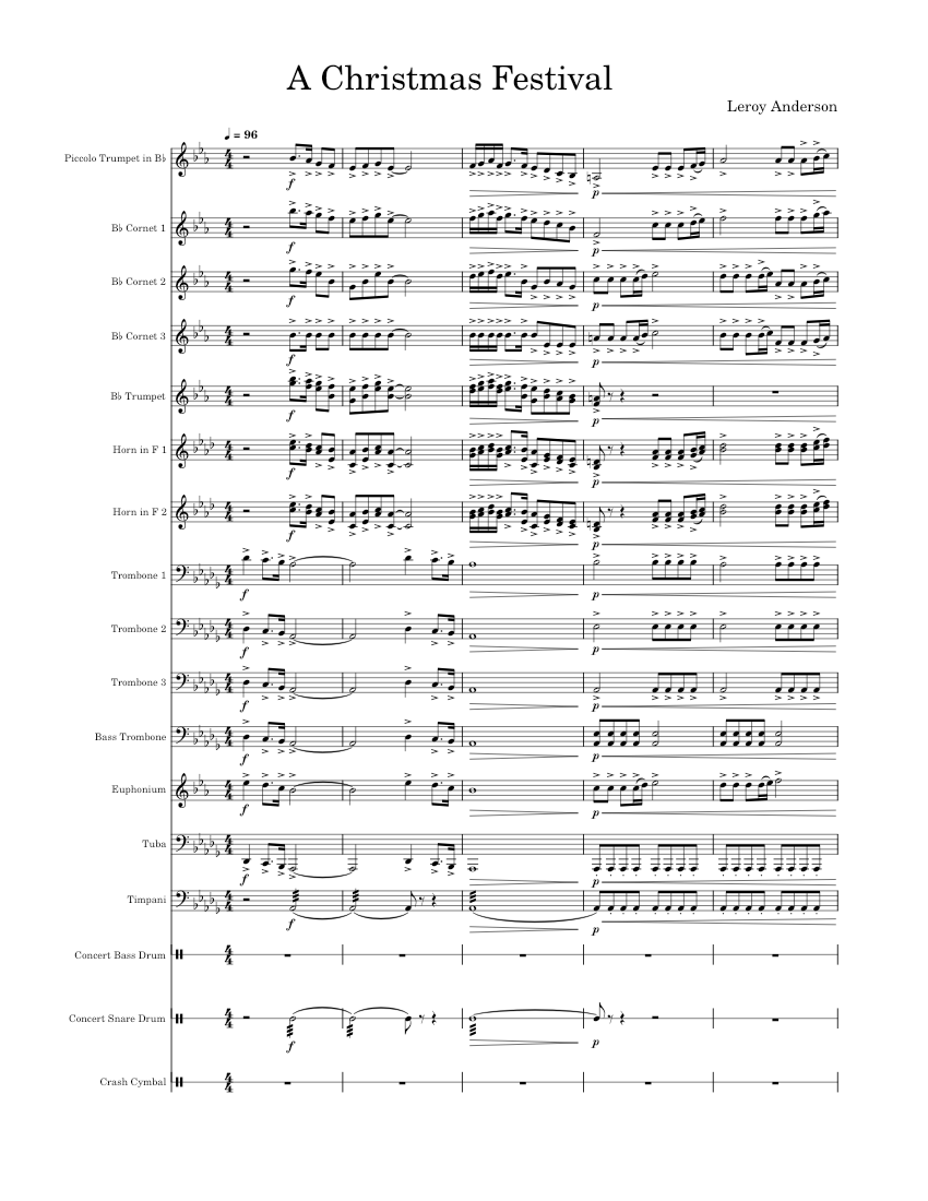 A_Christmas_Festival.mscz Sheet Music for Trombone, Tuba, French horn ...