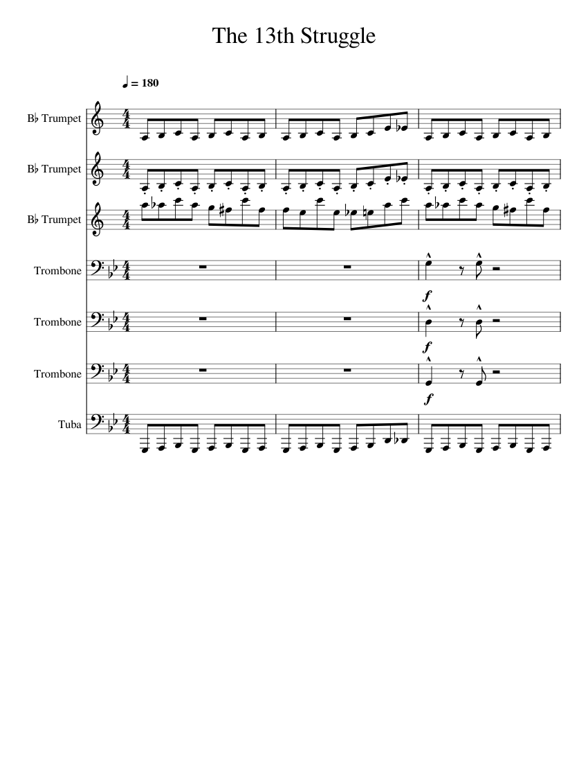 The_13th_Struggle Sheet music for Trombone, Tuba, Trumpet in b-flat ...