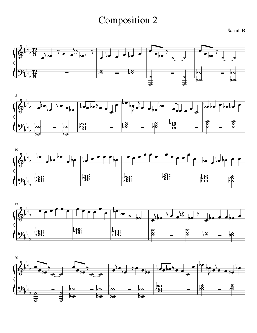 Comp 2 music creation Sheet music for Piano (Solo) Easy | Musescore.com