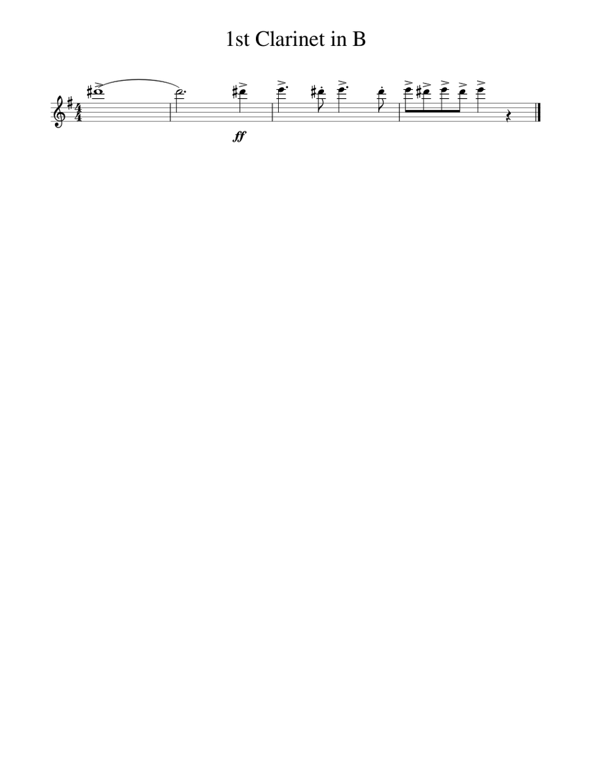 1st Clarinet in B Sheet music for Piano (Solo) | Musescore.com