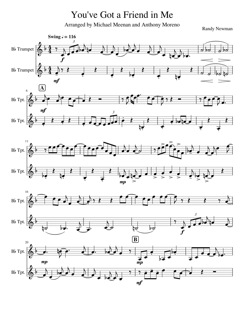B Trumpet 1 Sheet Music For Trumpet In B flat Brass Duet Musescore B Trumpet 1 Sheet Music For Trumpet In B flat Brass Duet Musescore