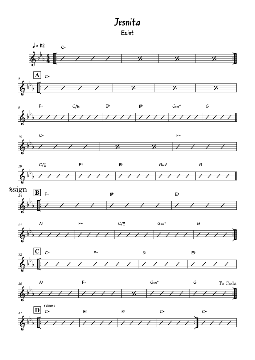 Jesnita – Exists Jesnita Sheet music for Piano (Solo) Easy | Musescore.com