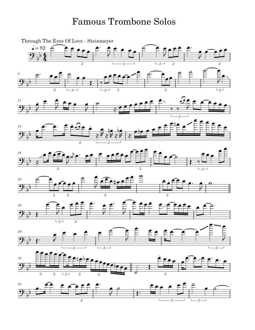Famous Jazz Trombone Solos Pt. 1 Sheet music for Trombone (Solo) | Musescore.com